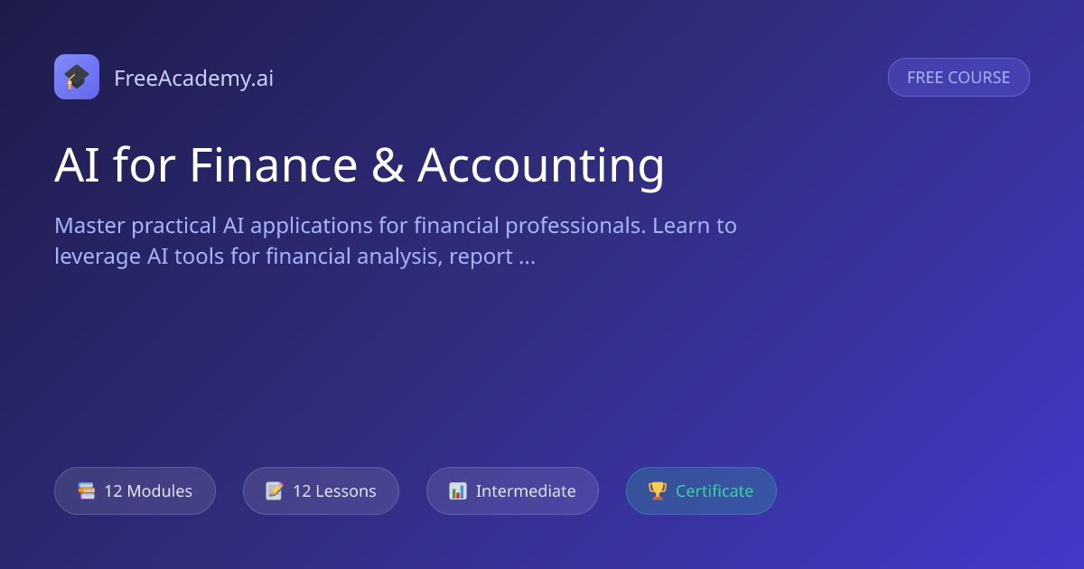 AI for Finance & Accounting - Free Online Course | FreeAcademy