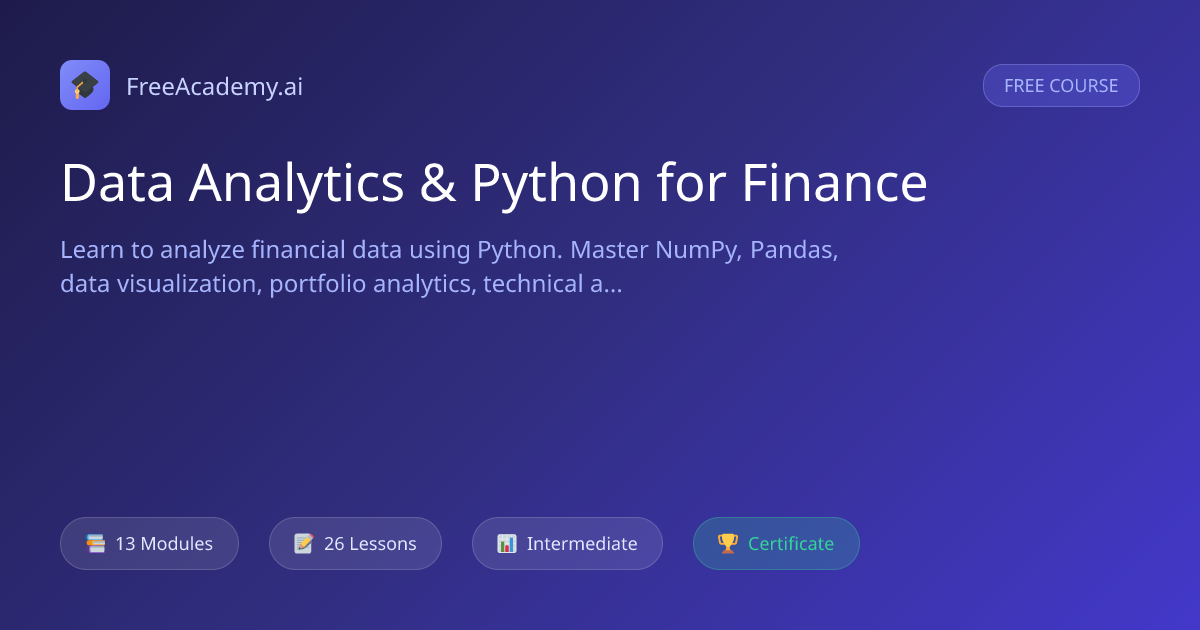Data Analytics & Python for Finance - Free Online Course | FreeAcademy